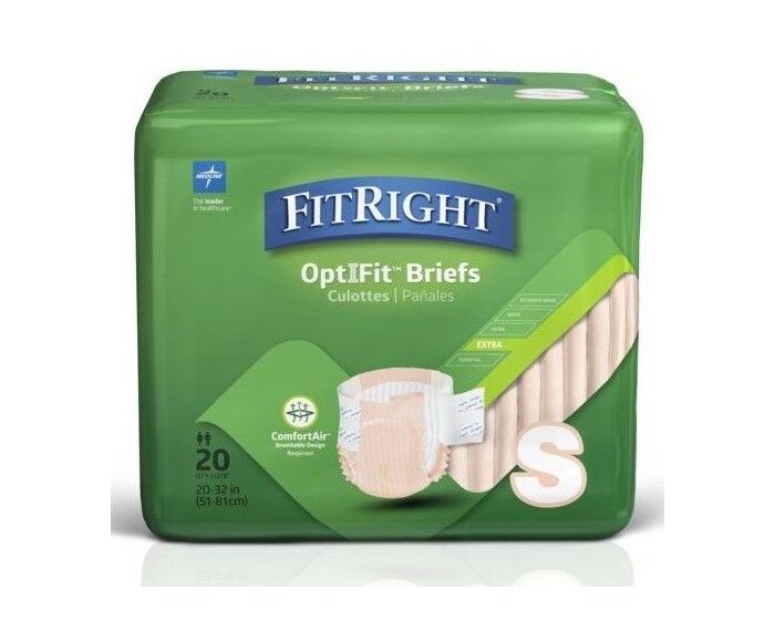 Medline FitRight OptiFit Extra Disposable Brief S 20Ct