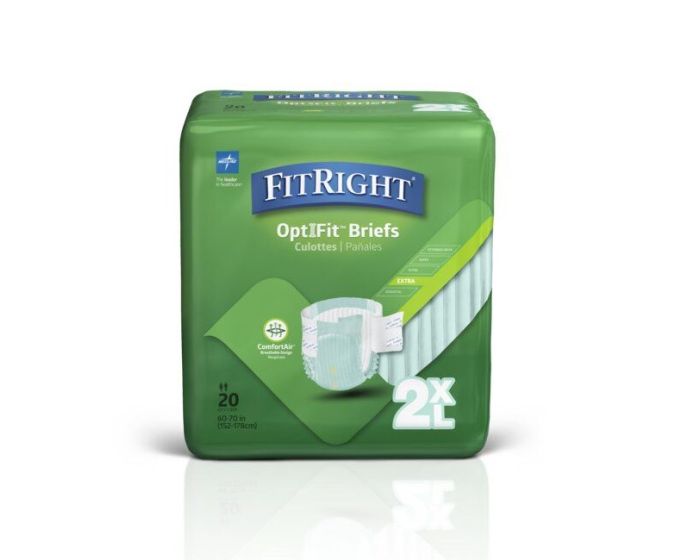 Medline FitRight OptiFit Extra Disposable Brief 2XL 20Ct