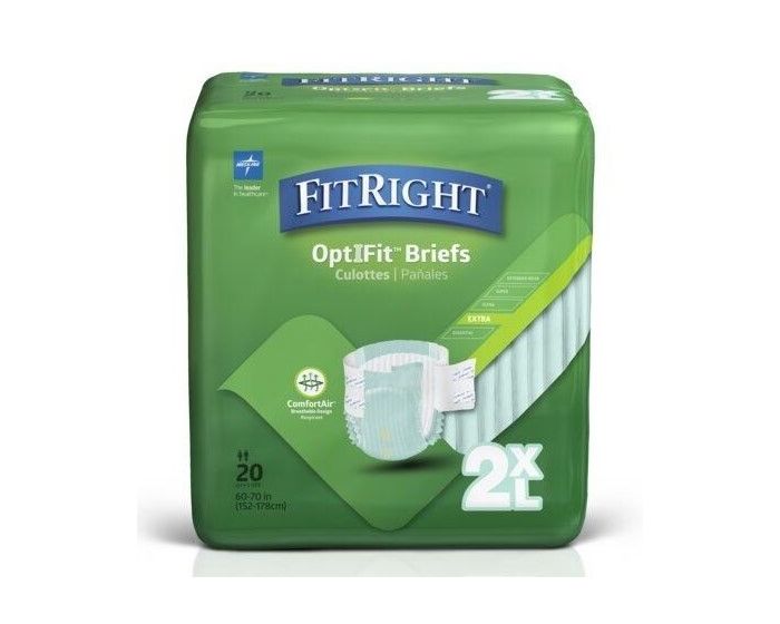 Medline FitRight OptiFit Extra Disposable Brief 2XL 20Ct