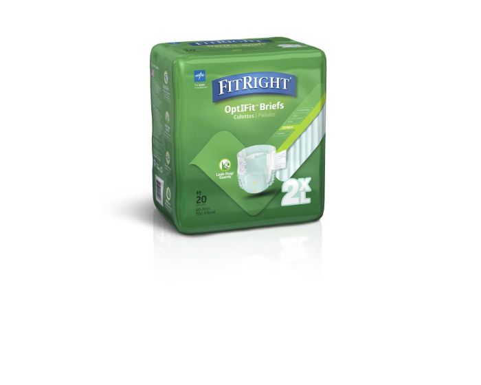 Medline FitRight OptiFit Extra+ Disposable Brief 2XL 80Ct
