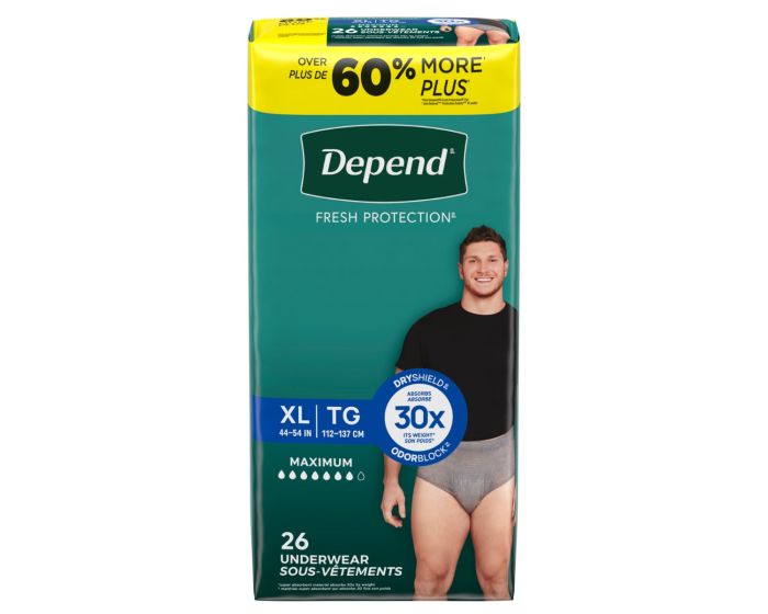 Depend Fresh Protection Men's Underwear XL 26Ct