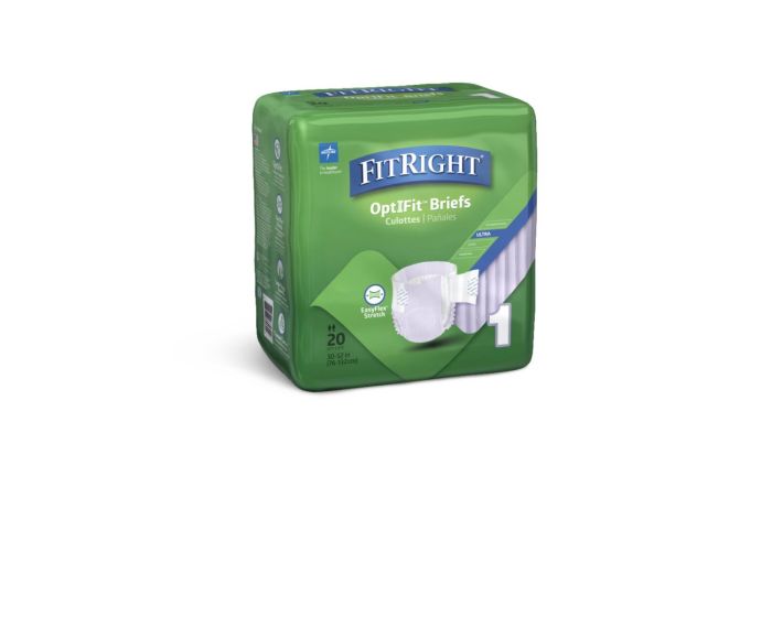 Medline FitRight OptiFit Stretch Ultra Brief M/Reg 20Ct