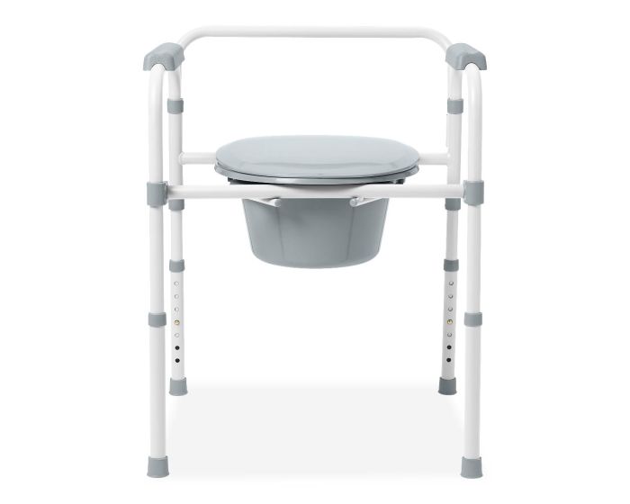Medline 3-in-1 Elongated Steel Commode 350lb Cap 1Ct