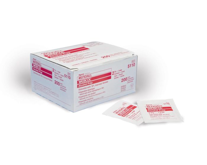 Webcol Alcohol Prep Pads 2-Ply Individually Wrapped 200/Box 1Ct