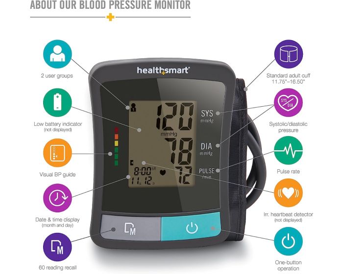 HealthSmart Standard Series Auto Blood Pressure Monitor 1Ct