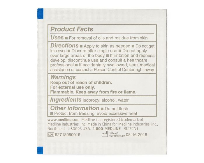 Medline Isopropyl Alcohol Prep Pad 1.75x3 1000Ct