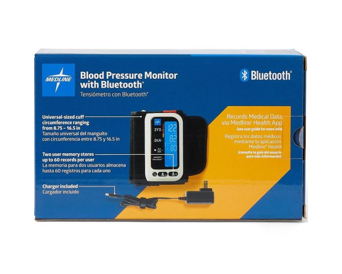 Medline Bluetooth Digital Blood Pressure Monitor 1Ct