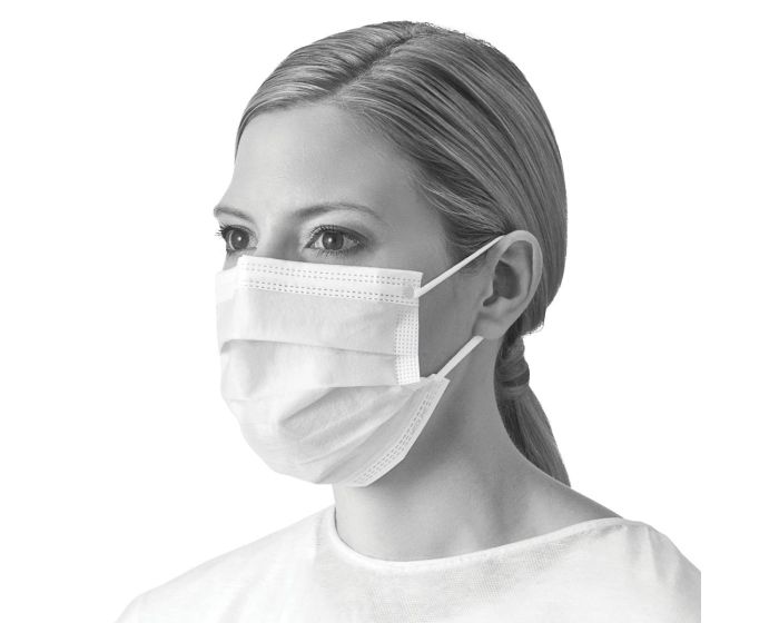 Medline ASTM Level 1 White 3-Ply Face Mask 50Ct