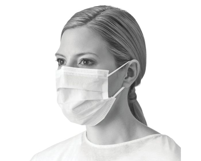 Medline ASTM Level 1 White 3-Ply Face Mask 5Ct