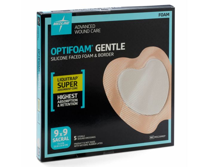 Optifoam Gentle LQ Silicone/Foam Dressing 9x9 25Ct