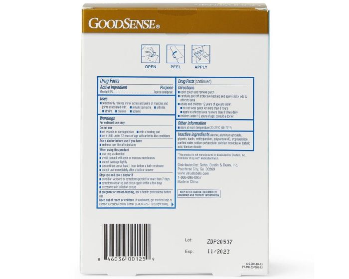 GoodSense X-Strength Medicated Cold/Hot Patch Small 5Ct