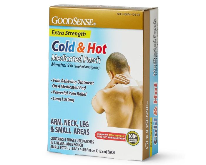 GoodSense X-Strength Medicated Cold/Hot Patch Small 5Ct