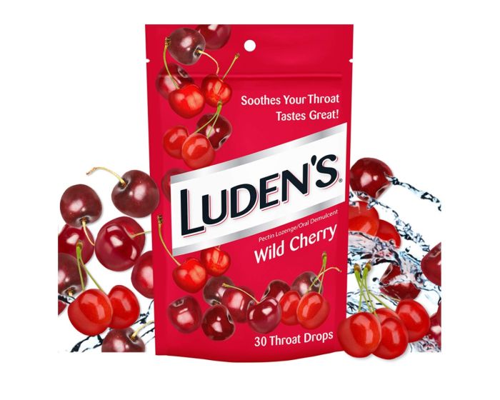 Luden's Wild Cherry Throat Drops 90Ct