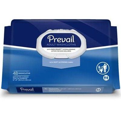 Prevail Personal Wipes Soft Pack with Press-n-Pull Lid, 12in x 8in, 48 ...