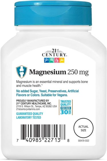 21st Century Magnesium Tablets 250mg 110Ct
