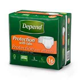 Depend Unisex Adult Protective Briefs with Tabs