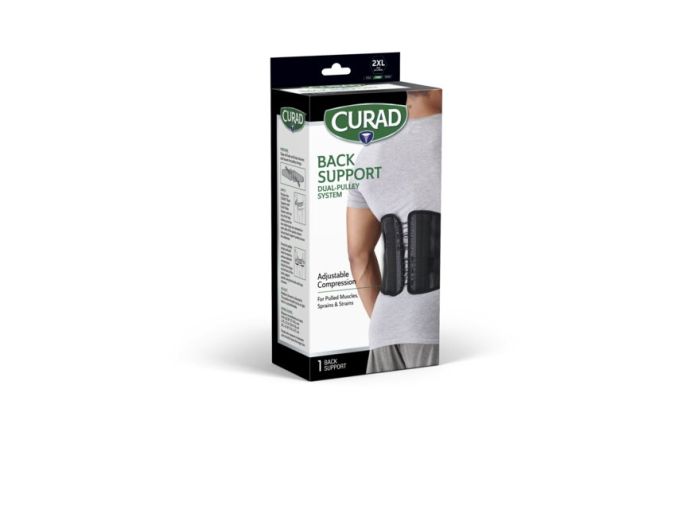 CURAD Back Support with Dual-Pulley System 2XL 4Ct