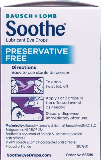 Bausch & Lomb Soothe Lubricant Eye Drops 28Ct