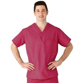 AngelStat Rev V-Neck Scrub Top Raspberry Angelica S 1Ct