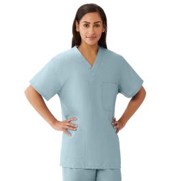 AngelStat Rev V-Neck Scrub Top 4Pkt Misty Angelica M 1Ct