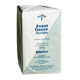 Medline Premium Gauze NS Nonwoven Sponge 3ply 4x4 200Ct
