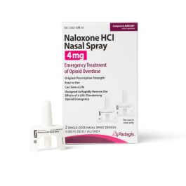 Naloxone HCL Single-Dose Nasal Spray OTC 4mg 2Ct
