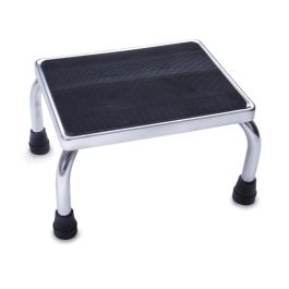 Medline Chrome Footstool with Rubber Top 1Ct