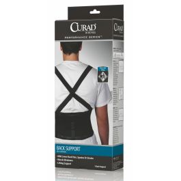 CURAD Performance Back Support with Suspenders XL 4Ct
