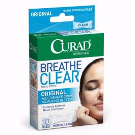 CURAD Breathe Clear Nasal Strips 30Ct