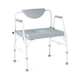 Medline Steel Bariatric Drop Arm Commode, 1,000lb Cap 1Ct