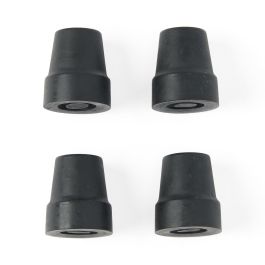 Medline Replacement Large Base Quad Cane Tips 0.625in Black 4Ct