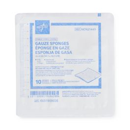 Medline Sterile Nonwoven Gauze Sponges 2s 4ply 4x4 10Ct