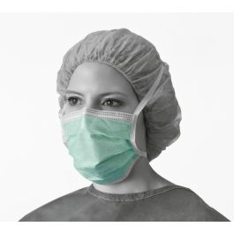 Medline Green Surgical Mask with Ties/Antifog Film 300Ct