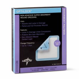 Medline OptiLock Absorbent Polymer Dressing 3x3 100Ct