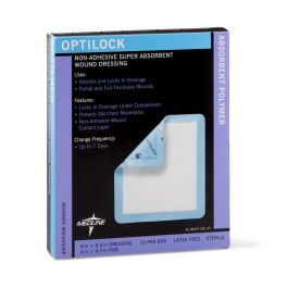 Medline OptiLock Absorbent Polymer Dressing 5x5.5 10Ct