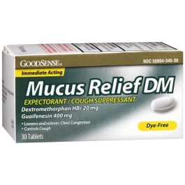 GoodSense Mucus Relief DM Tablets Guaifenesin 400mg 30Ct