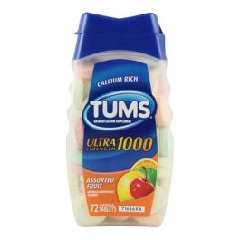 TUMS Ultra Strength Chewable Antacid Tablets Fruit 72Ct