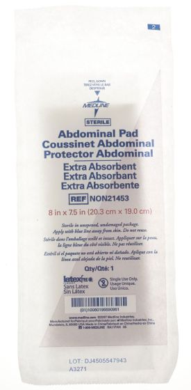 Medline Sterile Premium Abdominal Pad 8x7.5 240Ct