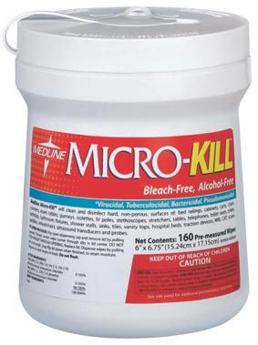 Medline Micro-Kill Disinfectant Wipes 6x6.75 160Ct