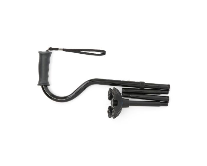 Medline 4-Point Quad Offset Folding Hybrid Cane Black 1Ct