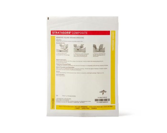 Medline Stratasorb Waterproof Island Dressing 6x7.5 1Ct