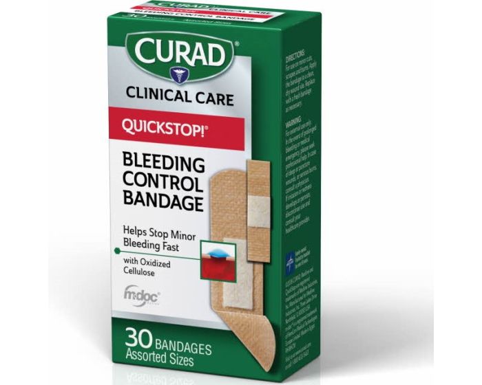 CURAD QuickStop! Bandages Assorted Sizes 30Ct