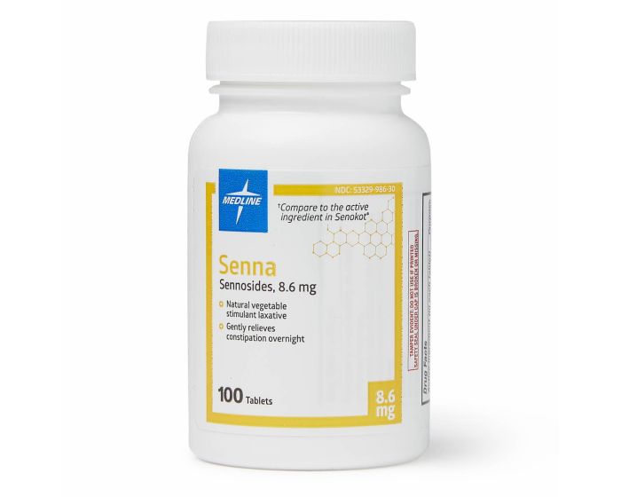 Medline Senna Natural Laxative Tablets 100Ct