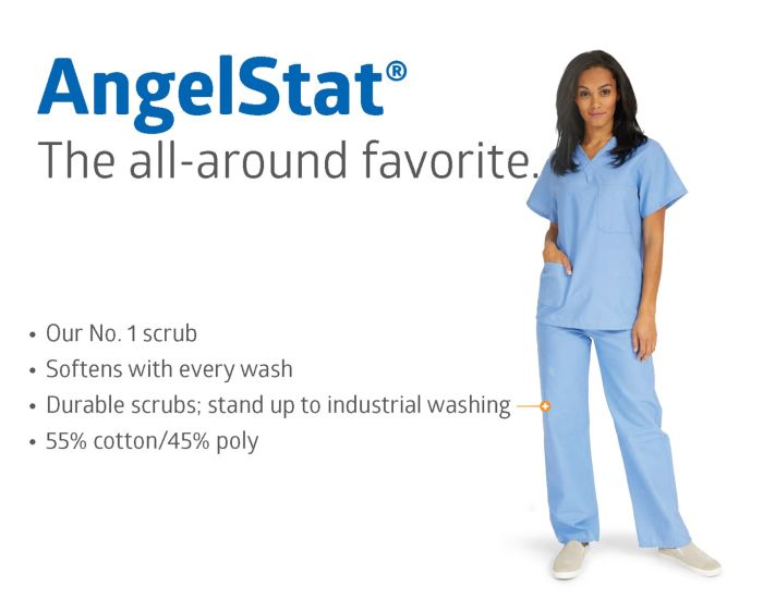 AngelStat Ladies 2 Pocket V-Neck Scrub Top - Shop All