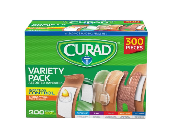 CURAD Adhesive Bandage Variety Pack 300Ct