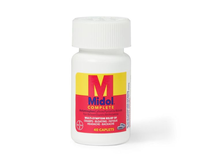 Midol Complete Menstrual Pain Relief Caplets, 40Ct