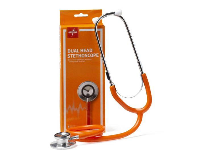 Medline Dual-Head Stethoscope Orange 1Ct