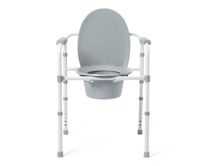 Medline 3-in-1 Elongated Steel Commode 350lb Cap 1Ct