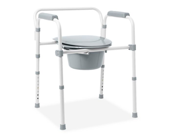 Medline 3-in-1 Elongated Steel Commode 350lb Cap 1Ct