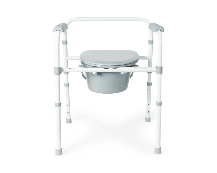 Medline 3-in-1 Folding Steel Commode Retail 350lb Cap 1Ct